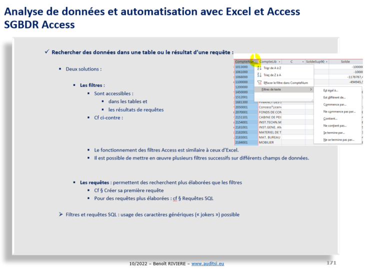 Formation à l’analyse de données et l’automatisation des tâches – Audit ...