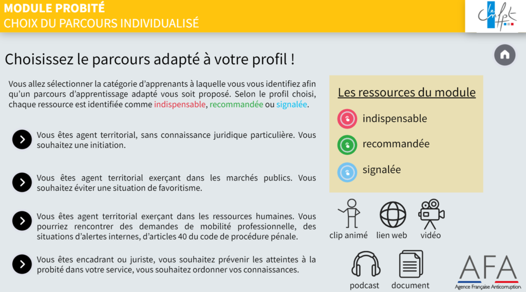 “Probité”, nouvel outil d’auto-apprentissage en ligne de l’AFA et du ...